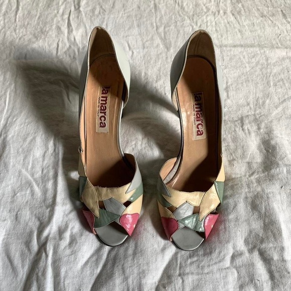 Shoes | Vintage Italian La Marca Pastel Heels | Poshmark